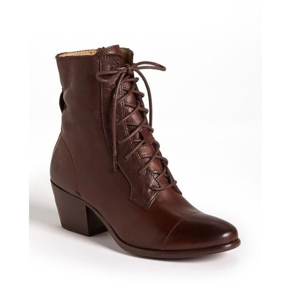 Frye | Shoes | Frye Courtney Lace Up Block Heel Victorian Bohemian ...